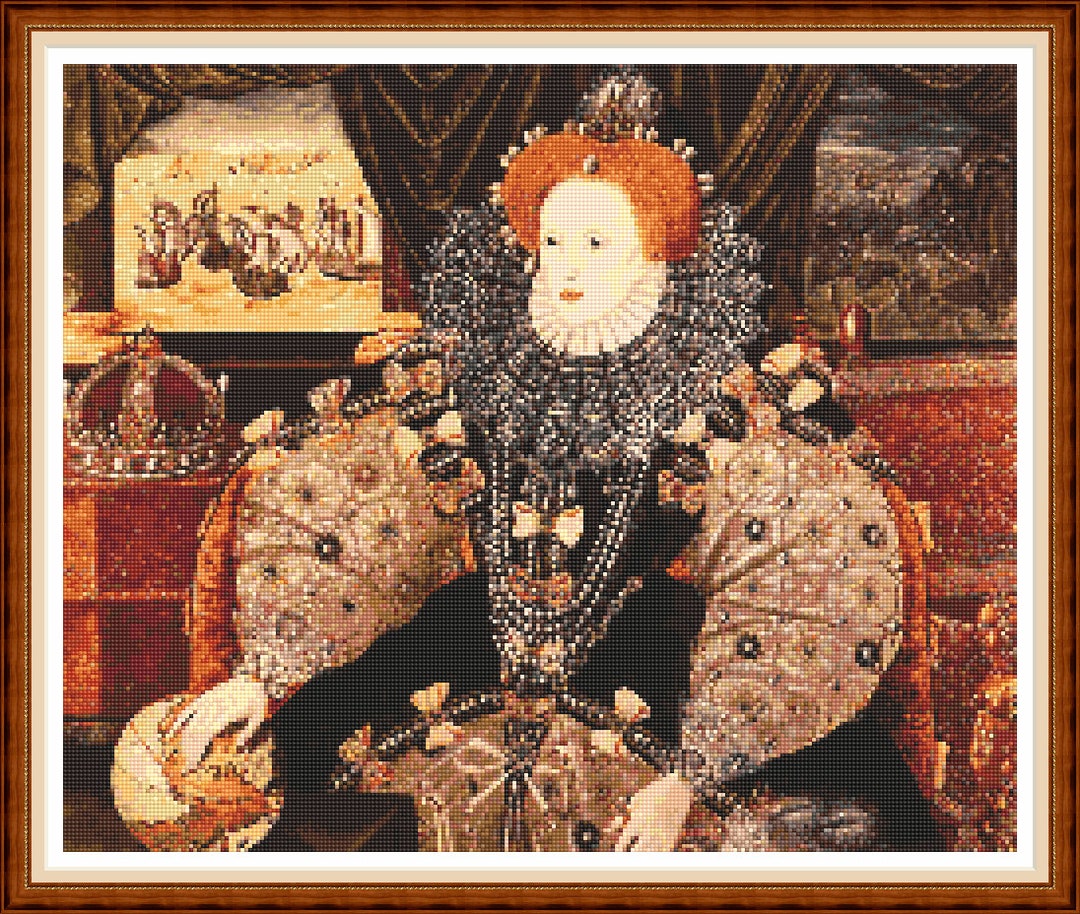 Queen Elizabeth 1st Armada - PDF Digital Cross Stitch Pattern DMC Key ...