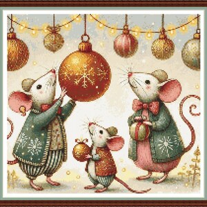 Merry Christmouse - PDF Digital Cross Stitch Pattern DMC Floss 53 ...