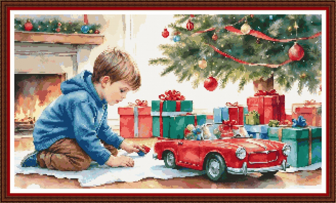 A Boy and His Car Print at Home PATTERN for Whole Counted - Etsy