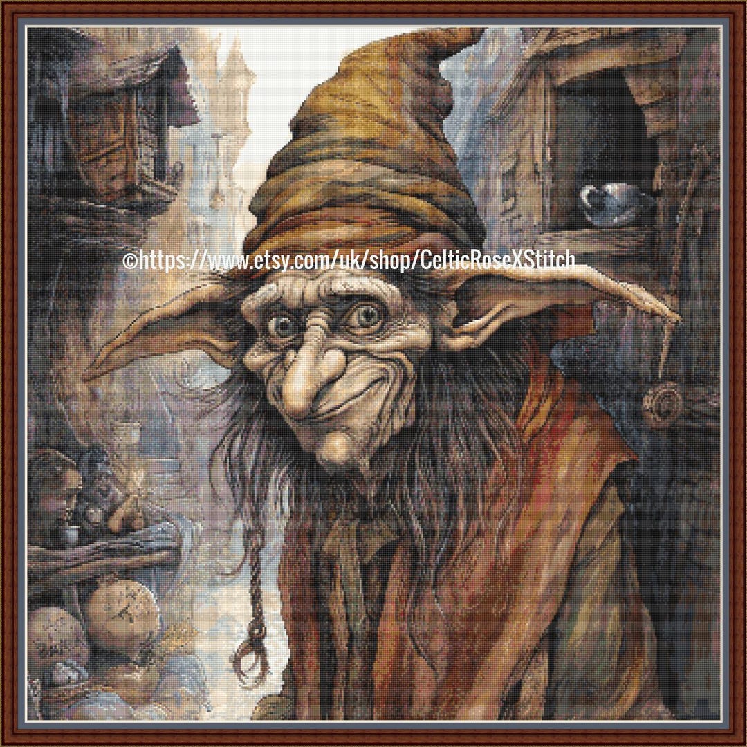 The Goblin PDF Digital Printable Cross Stitch Pattern 73 DMC Floss ...