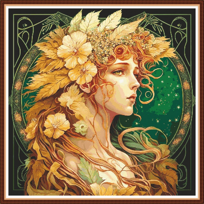 Earth Goddess XL PDF Digital Cross Stitch Pattern DMC Key 95 Colours 22 ...