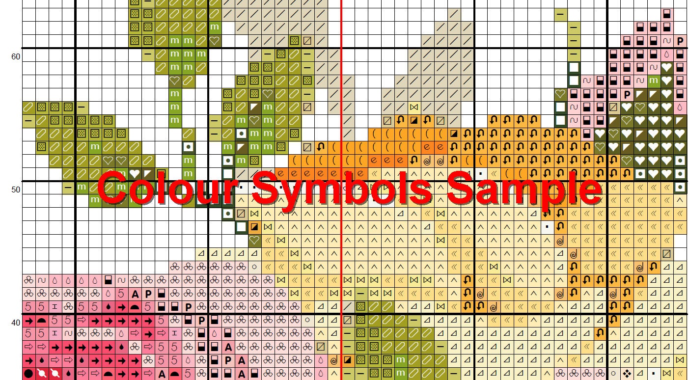 Autumn Leaves - PDF Digital Cross Stitch Pattern DMC Key 67 Colours ...