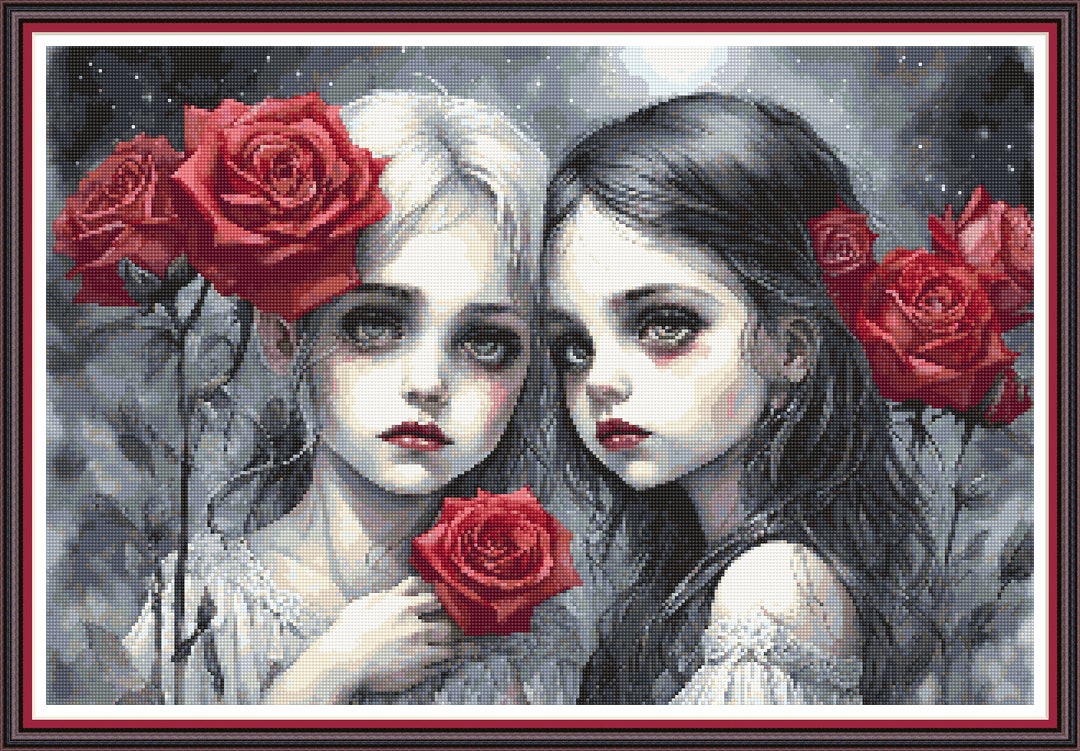 Gothic Friends - PDF Digital Cross Stitch Pattern DMC Key 75 Colours 21 ...