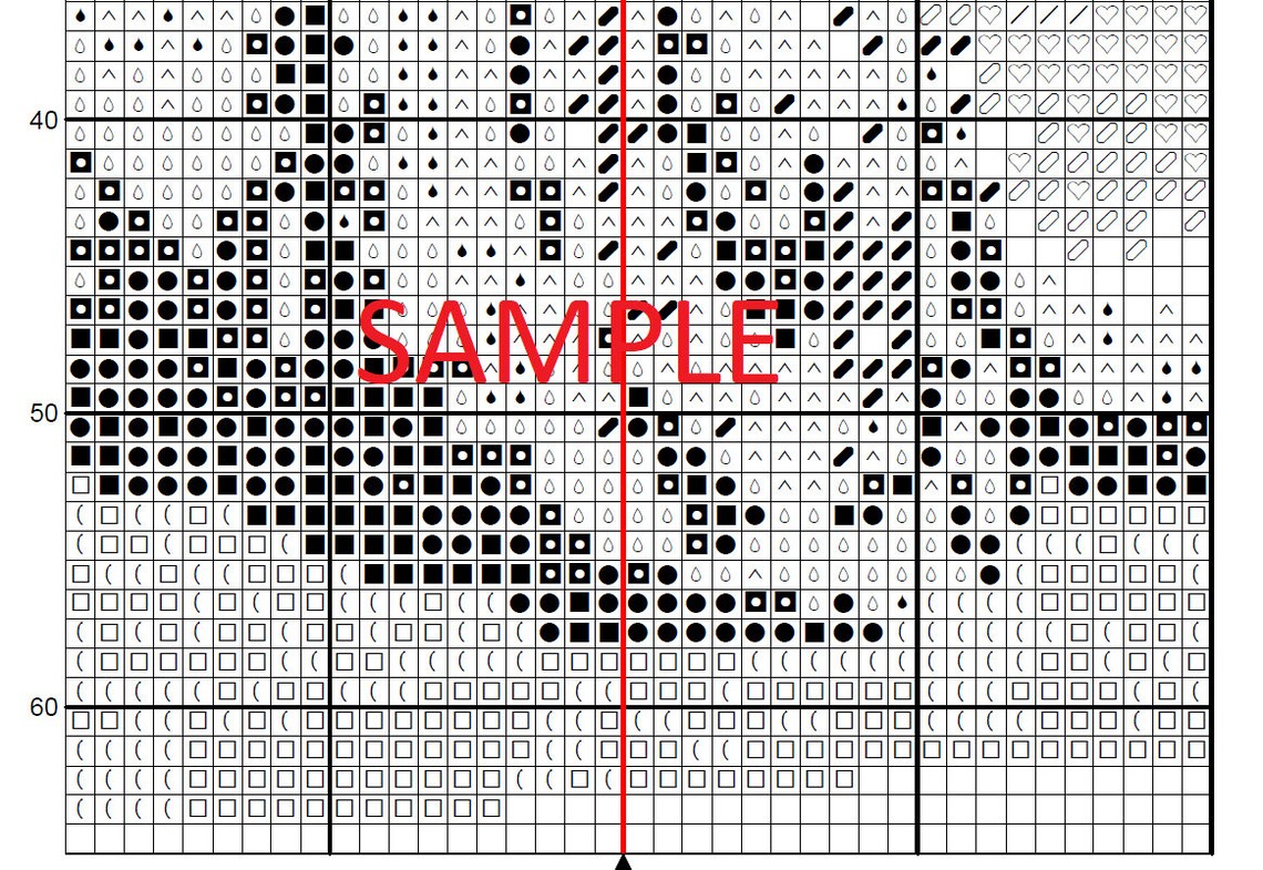 Red Roses and Lilacs Print at Home PDF Cross Stitch Pattern/chart by ...