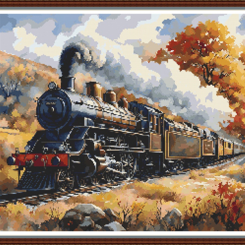 Cross Stitch Train - Etsy