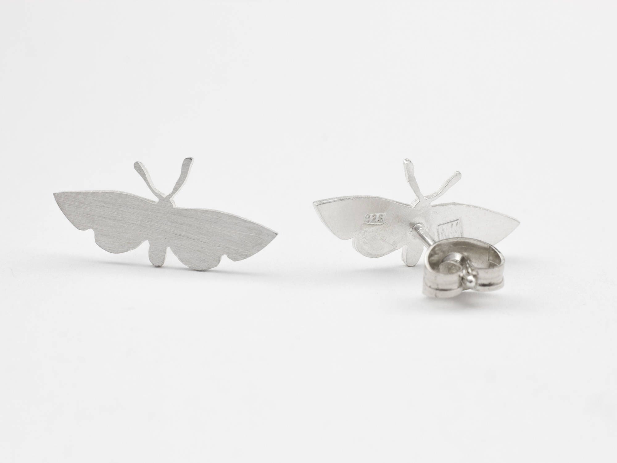 Silver Stud Earrings Little Butterfly - Etsy