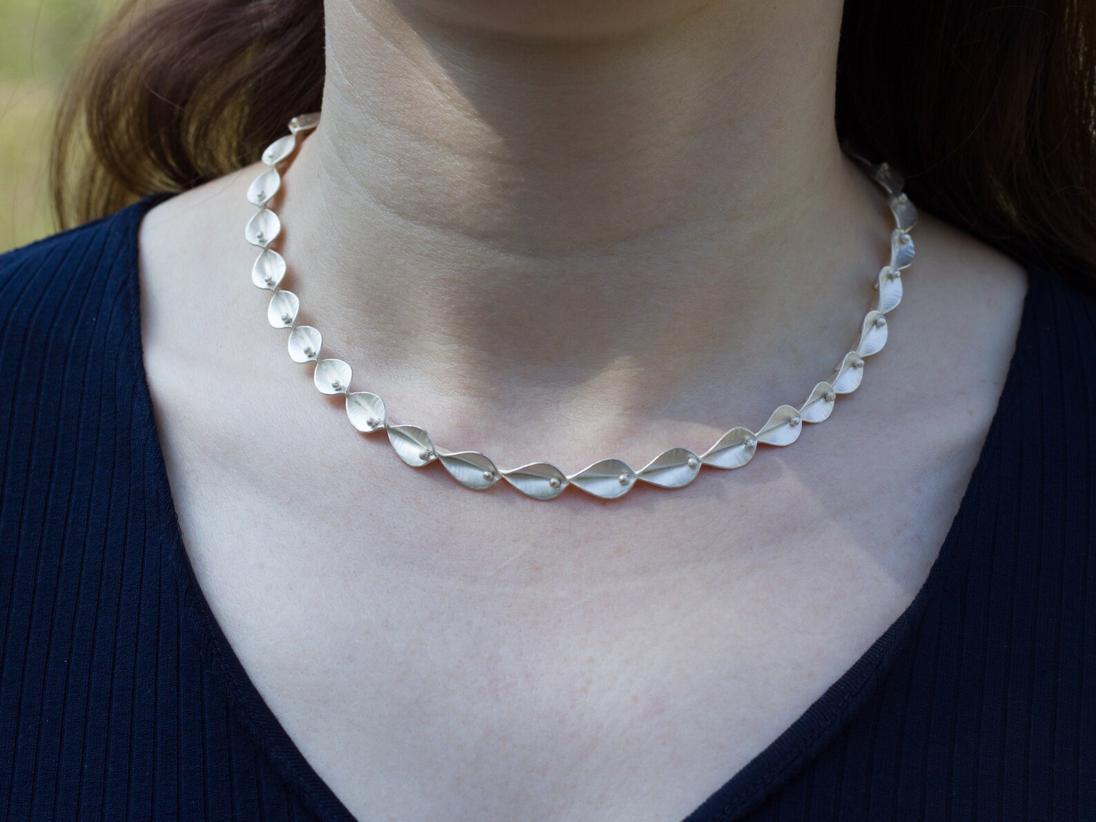 Collier Leaves Silver Necklace 925 Silver Handmade Collier Silver ...