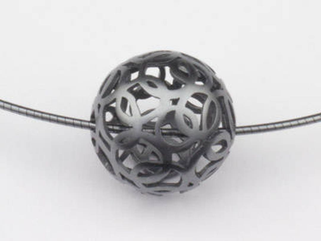 Silver Necklace Sphere of Circles Blackened - Etsy