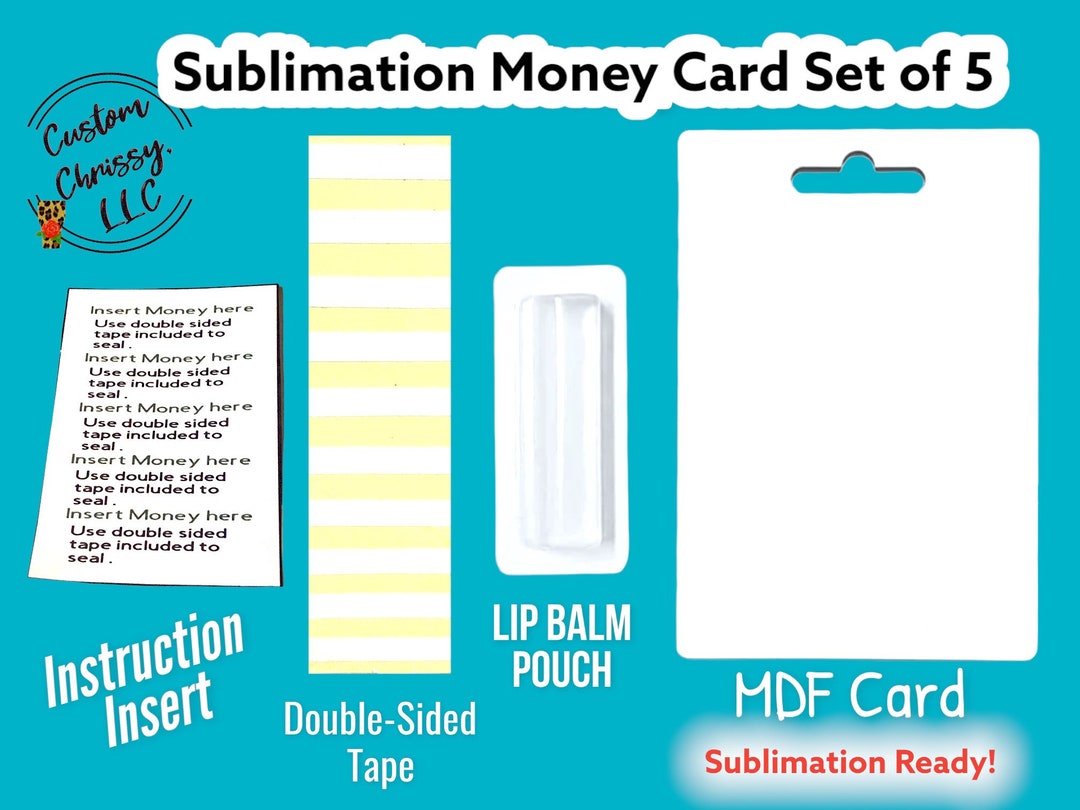 Sublimation Money Gift Card Set - Etsy