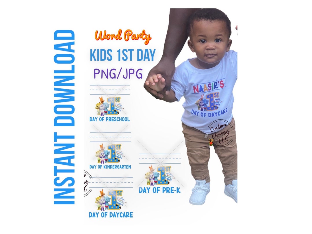 Word Party Kids First Day of School PNG/JPG - Digital Download - Etsy