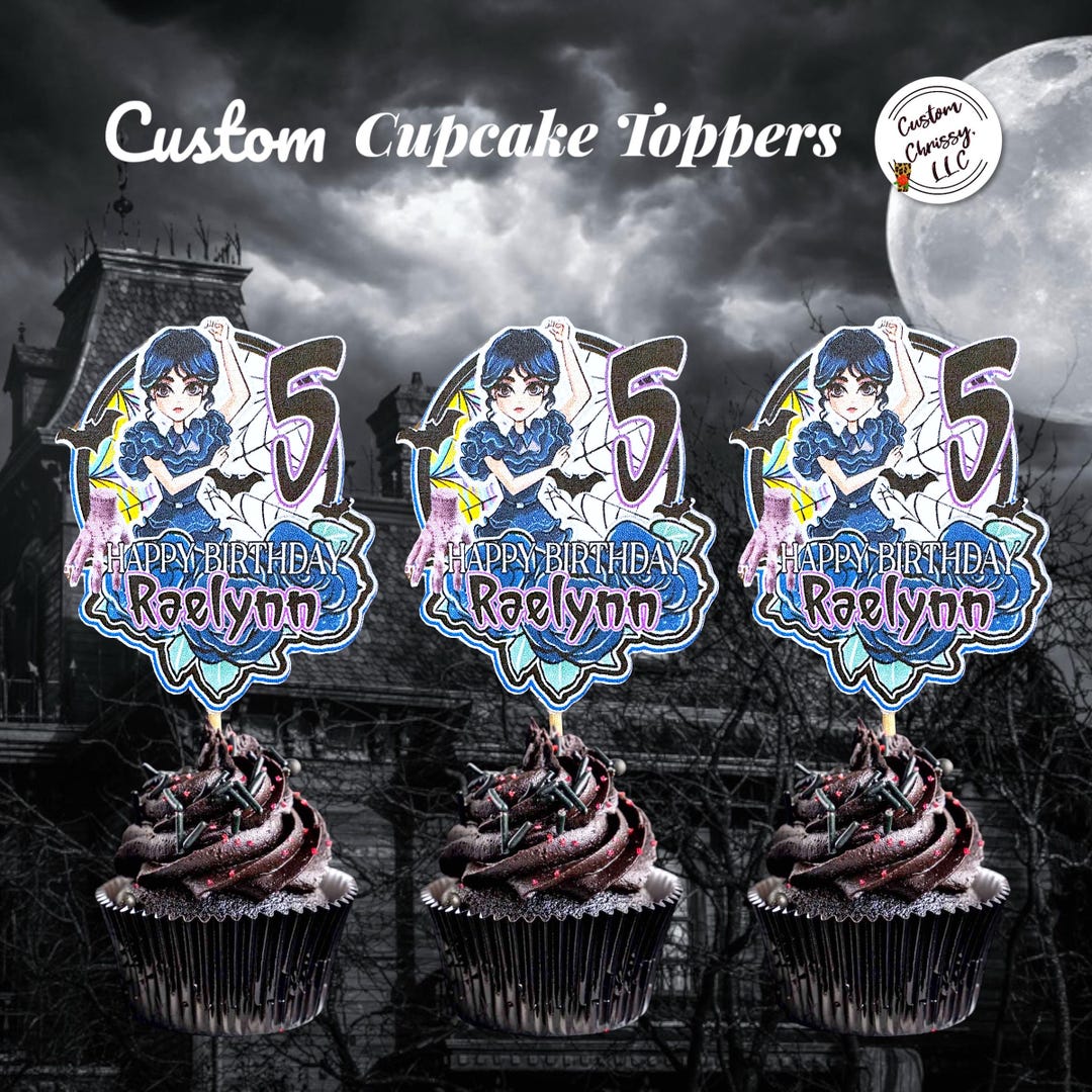 Wednesday Cupcake Toppers Single Layer Addams Family - Etsy