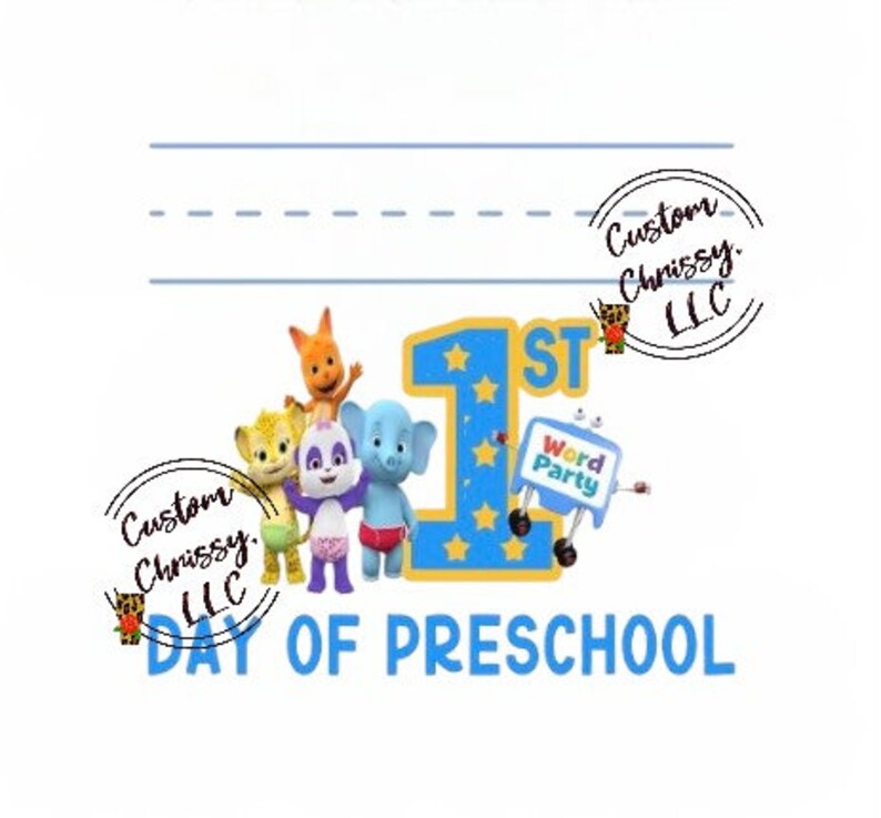 Word Party Kids First Day of School PNG/JPG Digital Download - Etsy