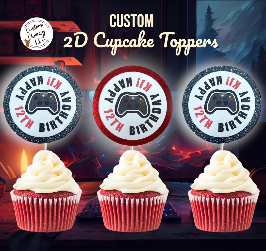 Video Game 2D Cupcake Toppers - Etsy