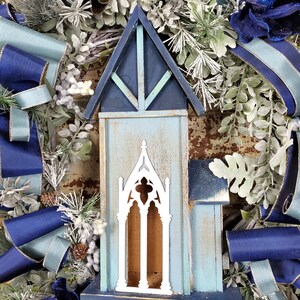Christmas Church Wreath With Flowers, Winter Church Wreaths for Front ...
