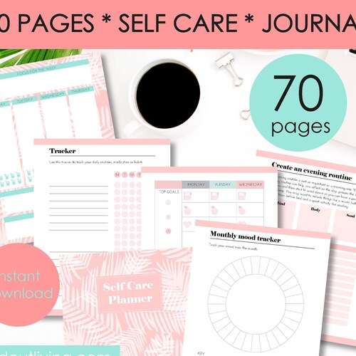 Self Care Printable Planner Self Care Journal Wellness Etsy