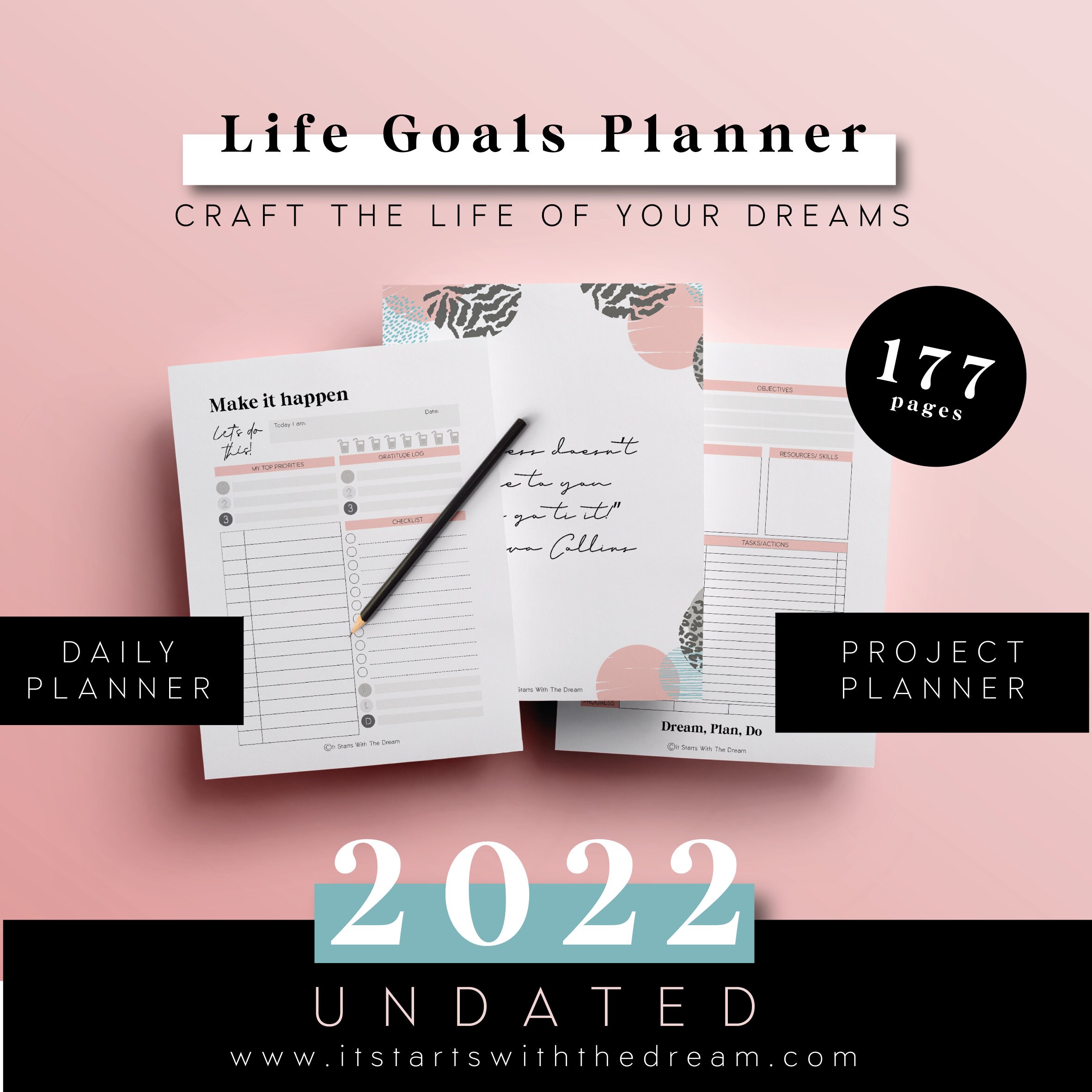 2022 Life Planner Annual Goal Setting Planner Printable - Etsy UK