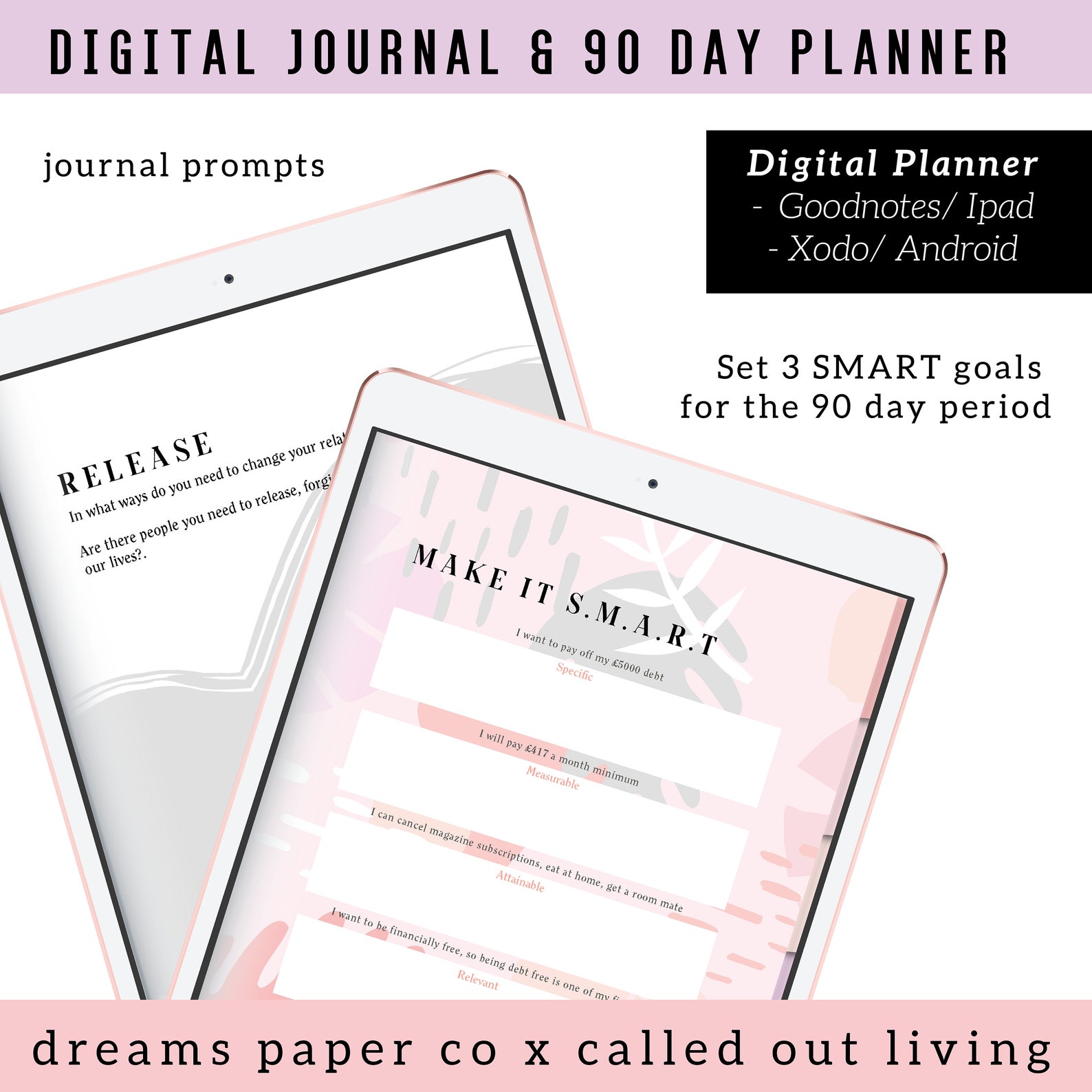 Goal Planner and Mindfulness Journal Self Discovery, Reflective ...