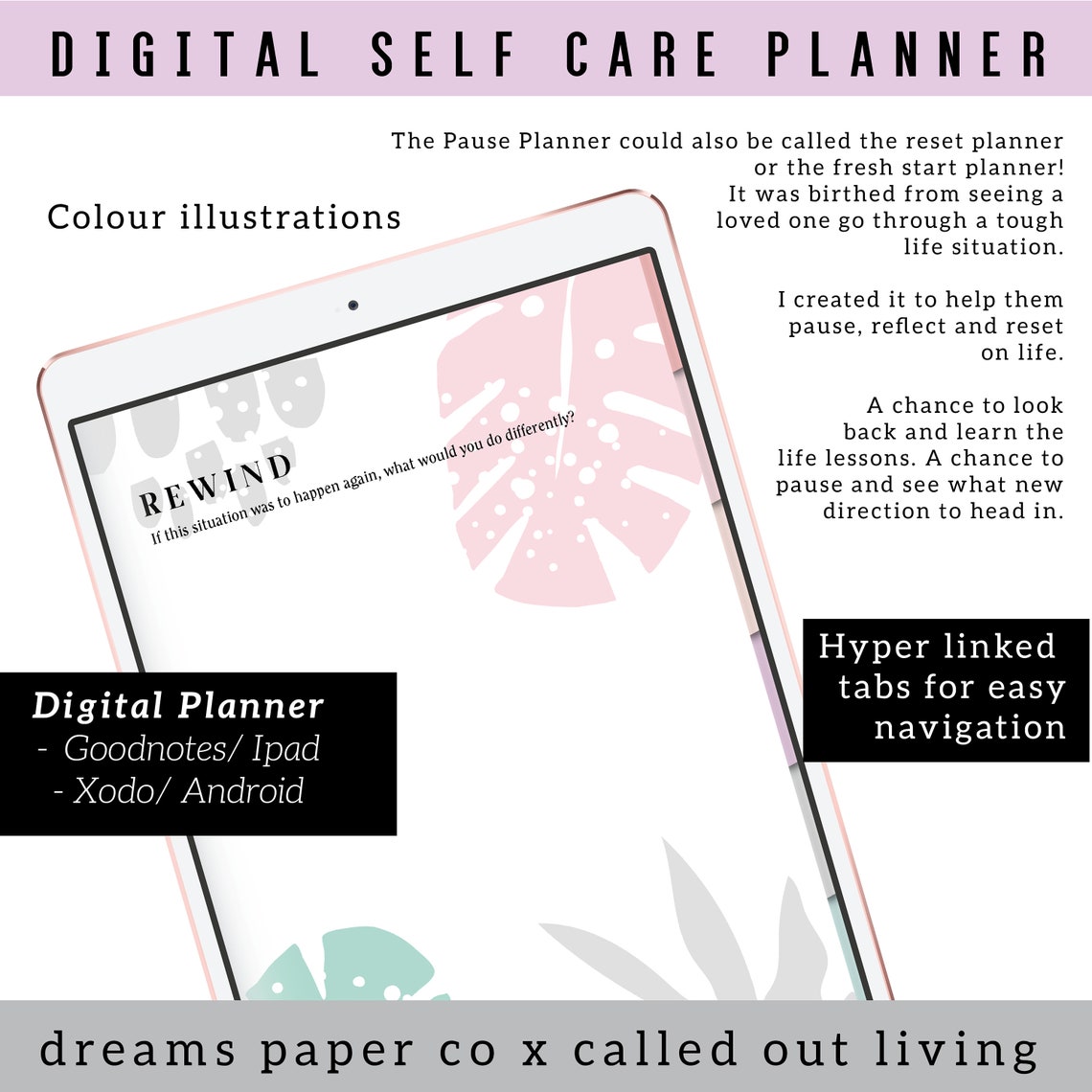 Goal Planner and Mindfulness Journal Self Discovery, Reflective ...