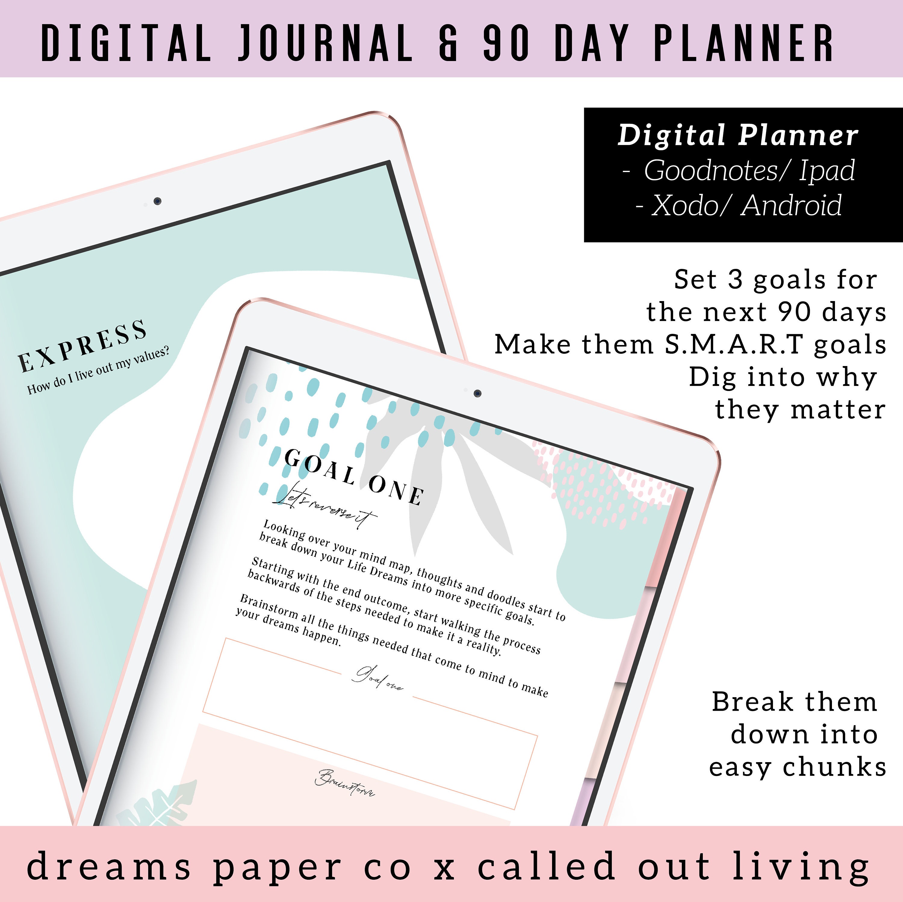 Goal Planner and Mindfulness Journal Self Discovery, Reflective ...