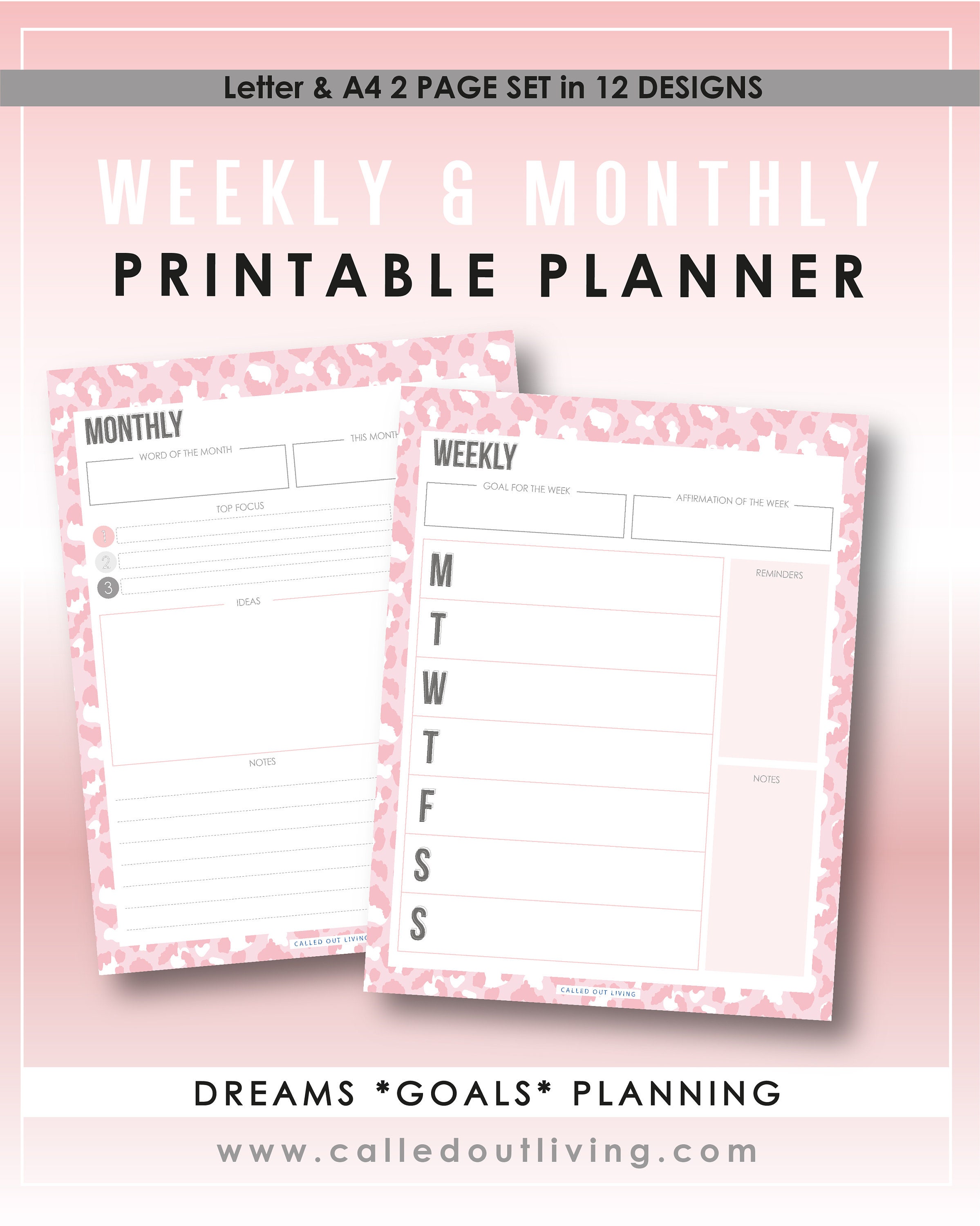 Weekly Planner Printable Monthly Planner Printable Weeky and | Etsy
