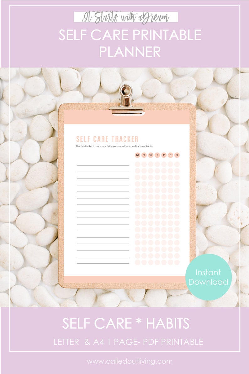 Self Care Printable Self Care Tracker Habit Tracker - Etsy