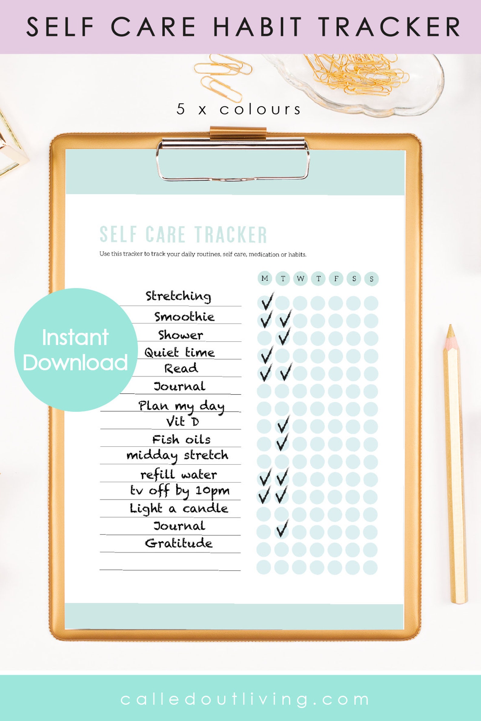 Self Care Printable Self Care Tracker Habit Tracker - Etsy
