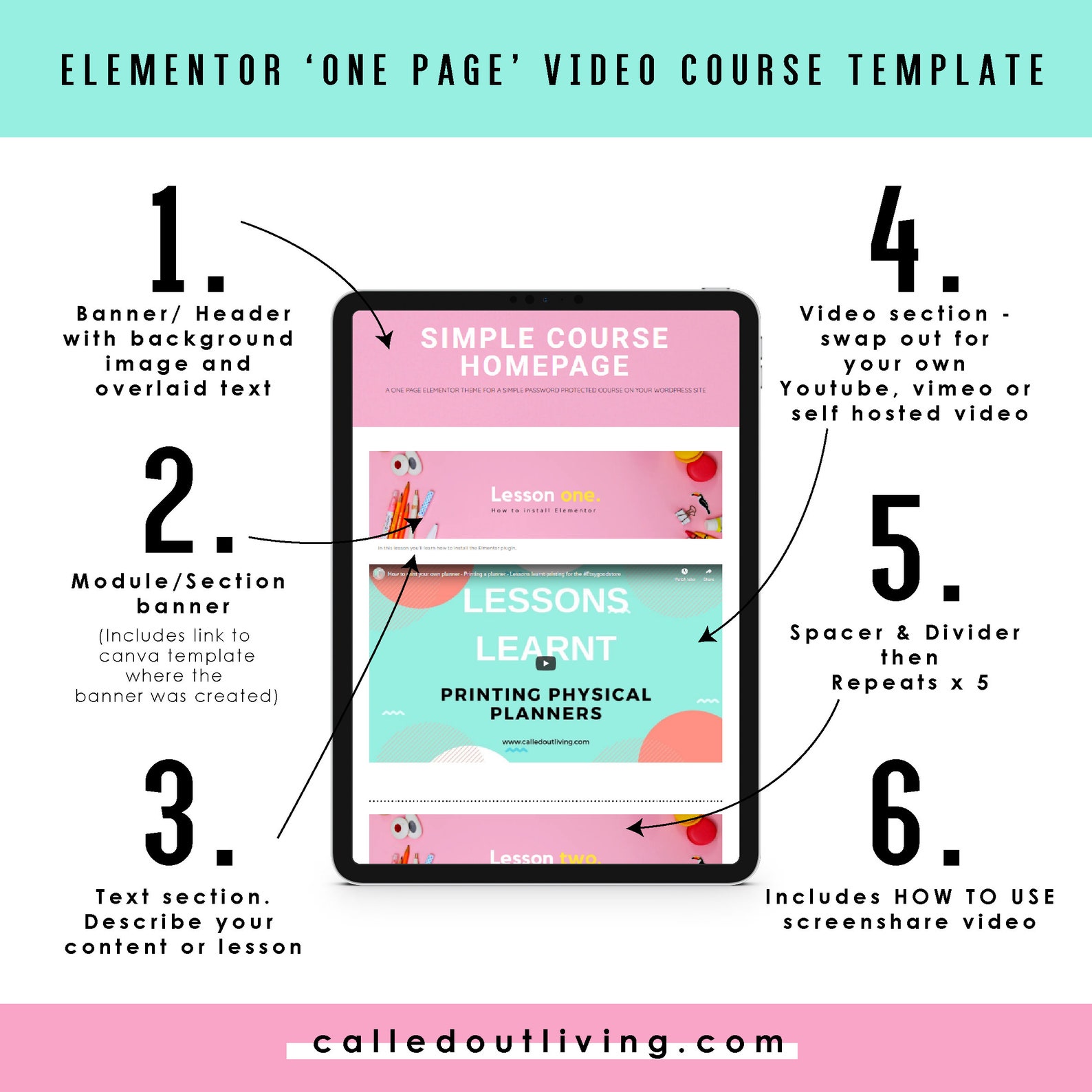 Elementor Template For One Page Simple Video Course Password Etsy UK Elementor Template For One Page Simple Video Course Password Etsy UK