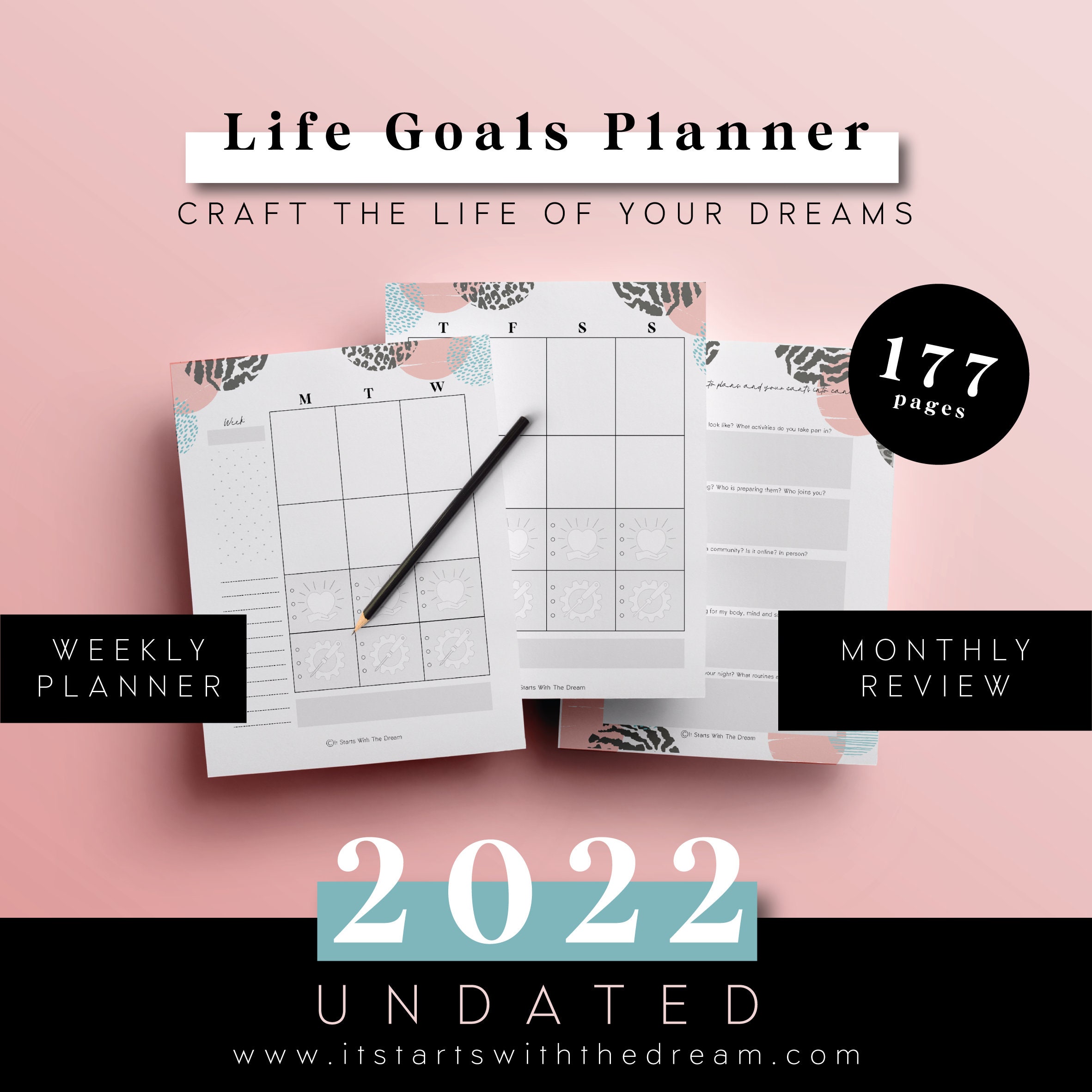 2022 Life Planner Annual Goal Setting Planner Printable - Etsy UK
