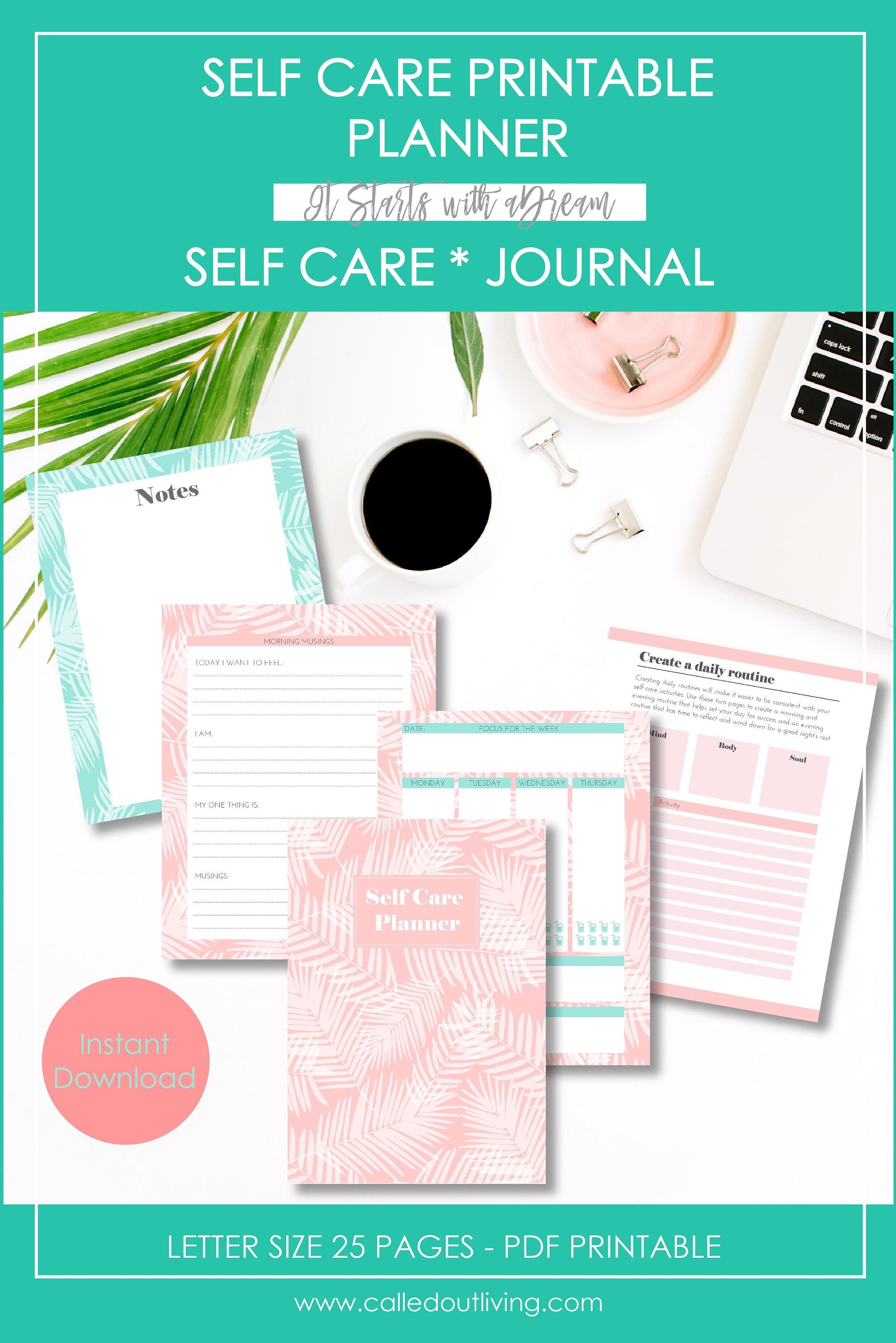 Self Care Planner Workbook Wellness Self-Care Planner Self | Etsy