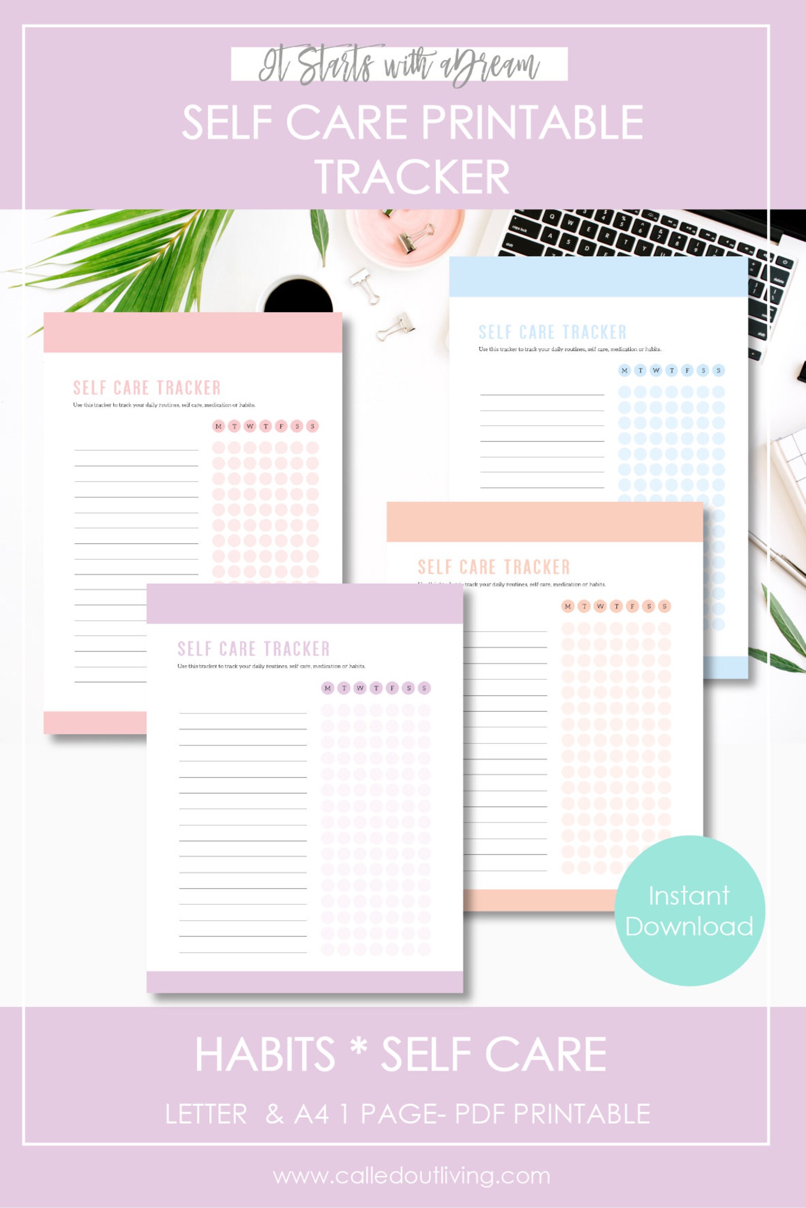 Self Care Printable Self Care Tracker Habit Tracker - Etsy