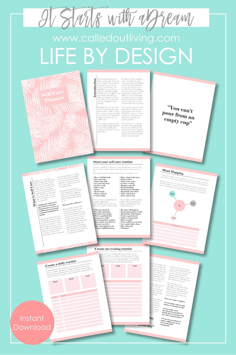 Self Care Planner Workbook Wellness Self-Care Planner Self | Etsy