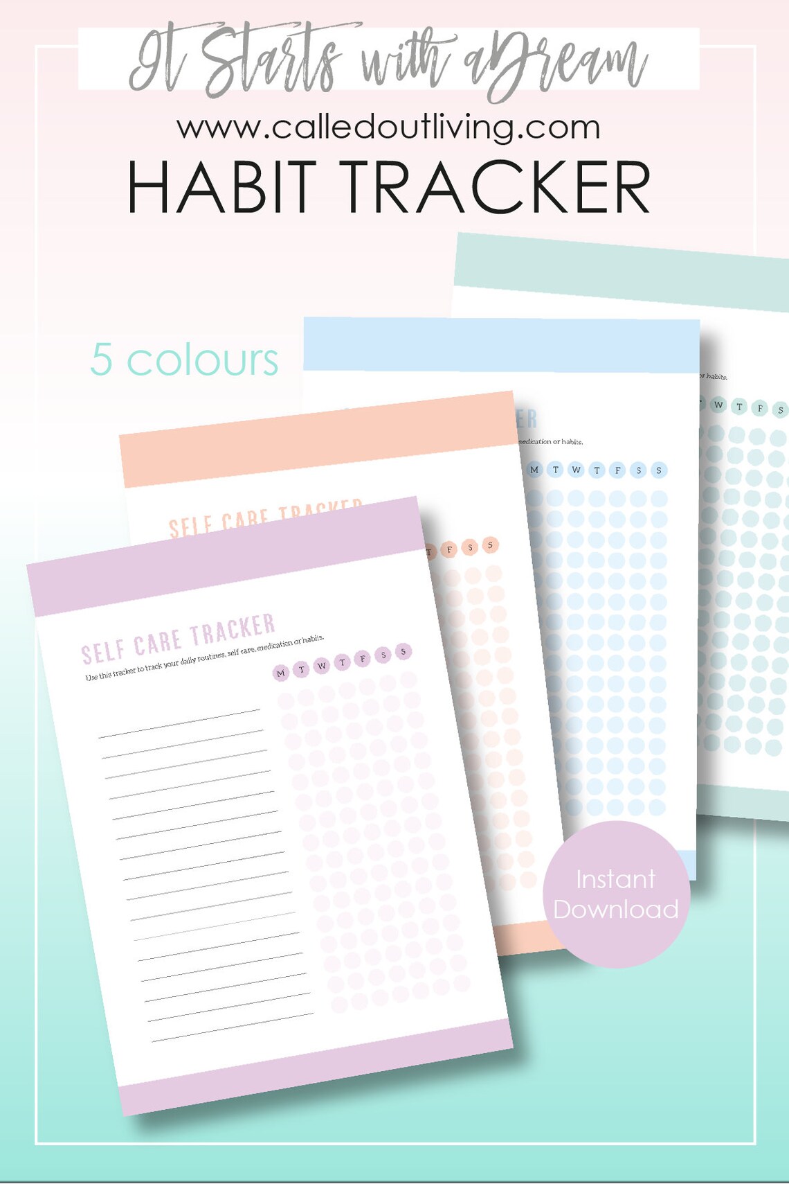 Self Care Printable Self Care Tracker Habit Tracker - Etsy