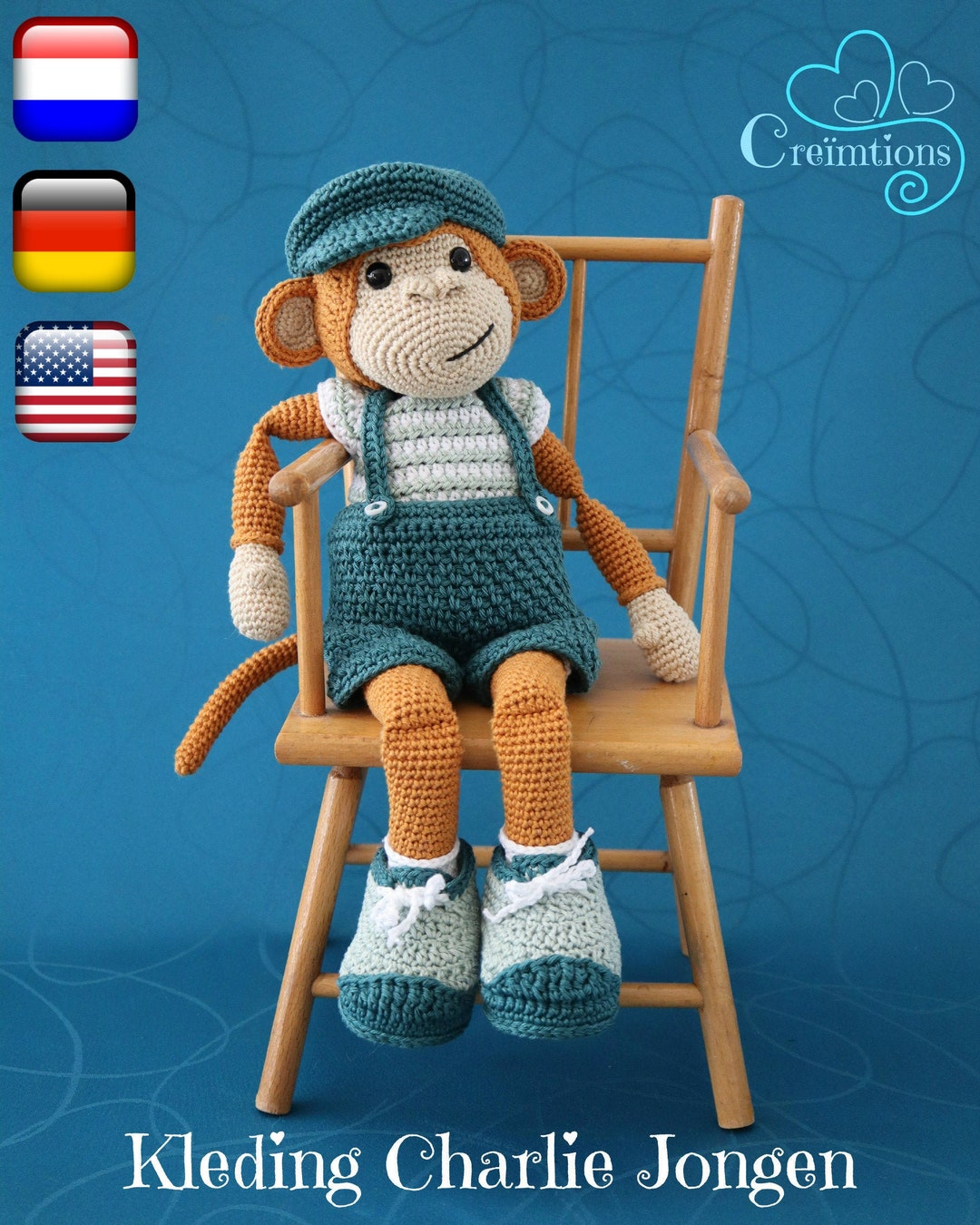 Crochet Pattern Clothing Set Charlie Chimp Boy - Etsy