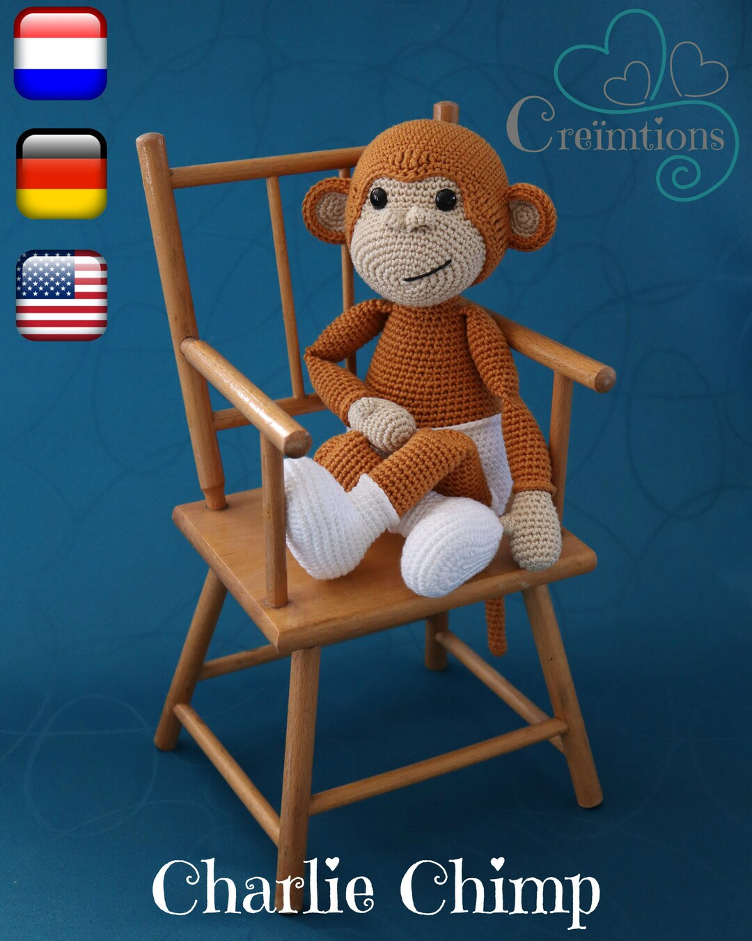 Crochet Pattern Charlie Chimp (without Clothes) - Etsy