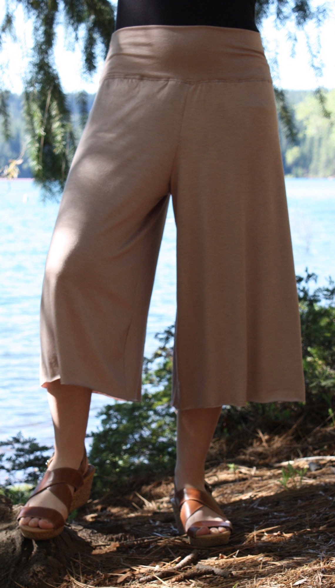 Tropical Swim Capris / Tan Capris / Loose Capris / Split Skirt - Etsy UK