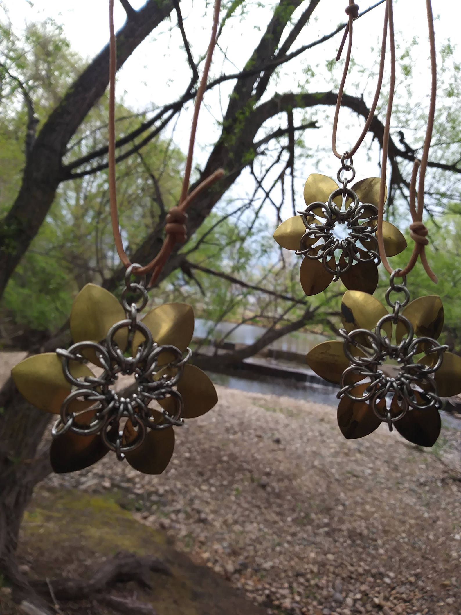 Stainless Steel Chainmaille Flower Pendant - Etsy