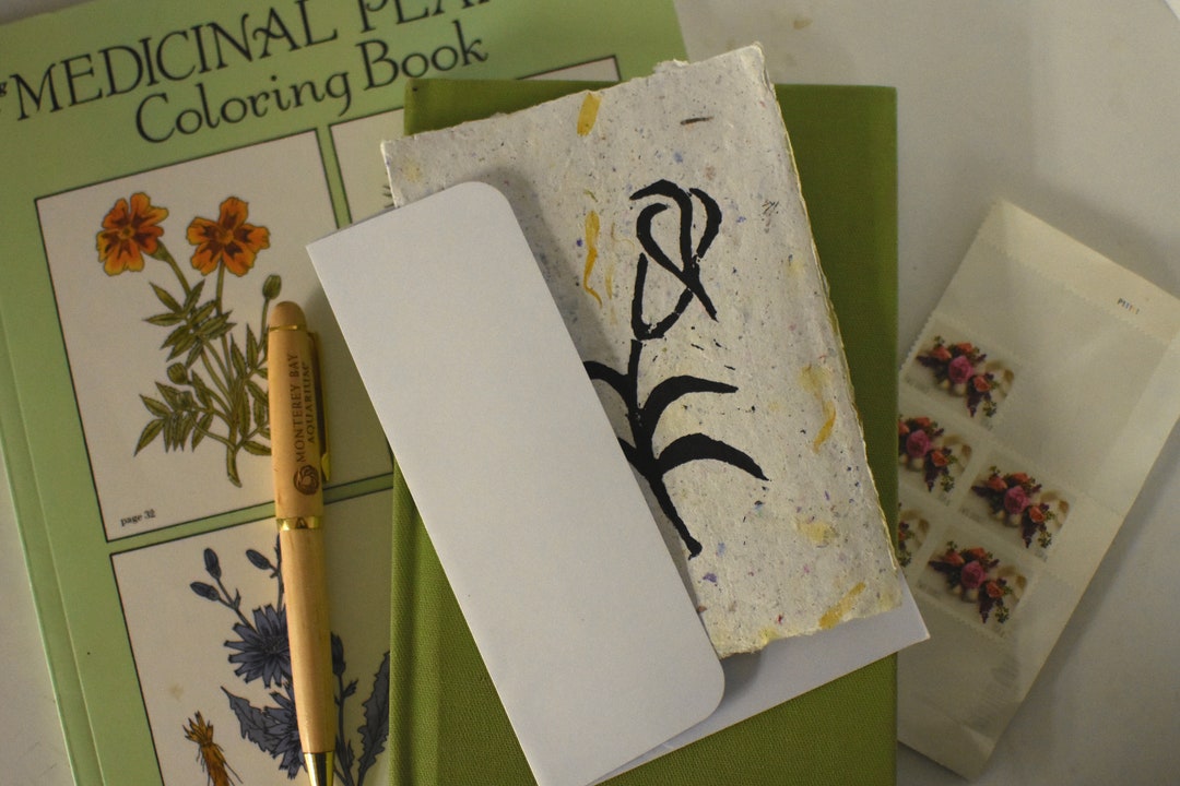 Stamped Handmade Paper Cards From Recycled Drawings - Set of 5 - Etsy