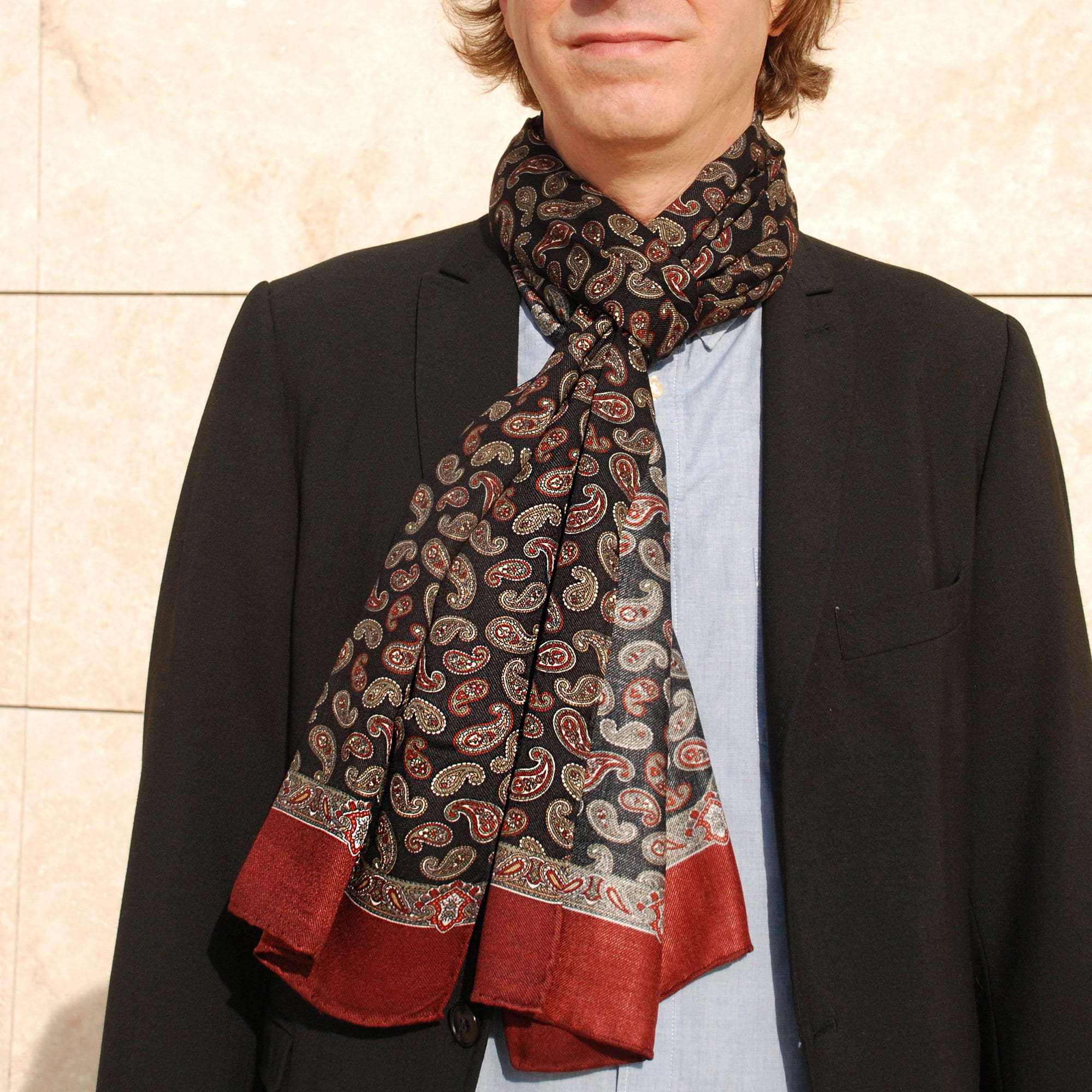 Silk Mens Scarf, Men Scarf, Gift for Him, Boyfriend Gift, Paisley ...