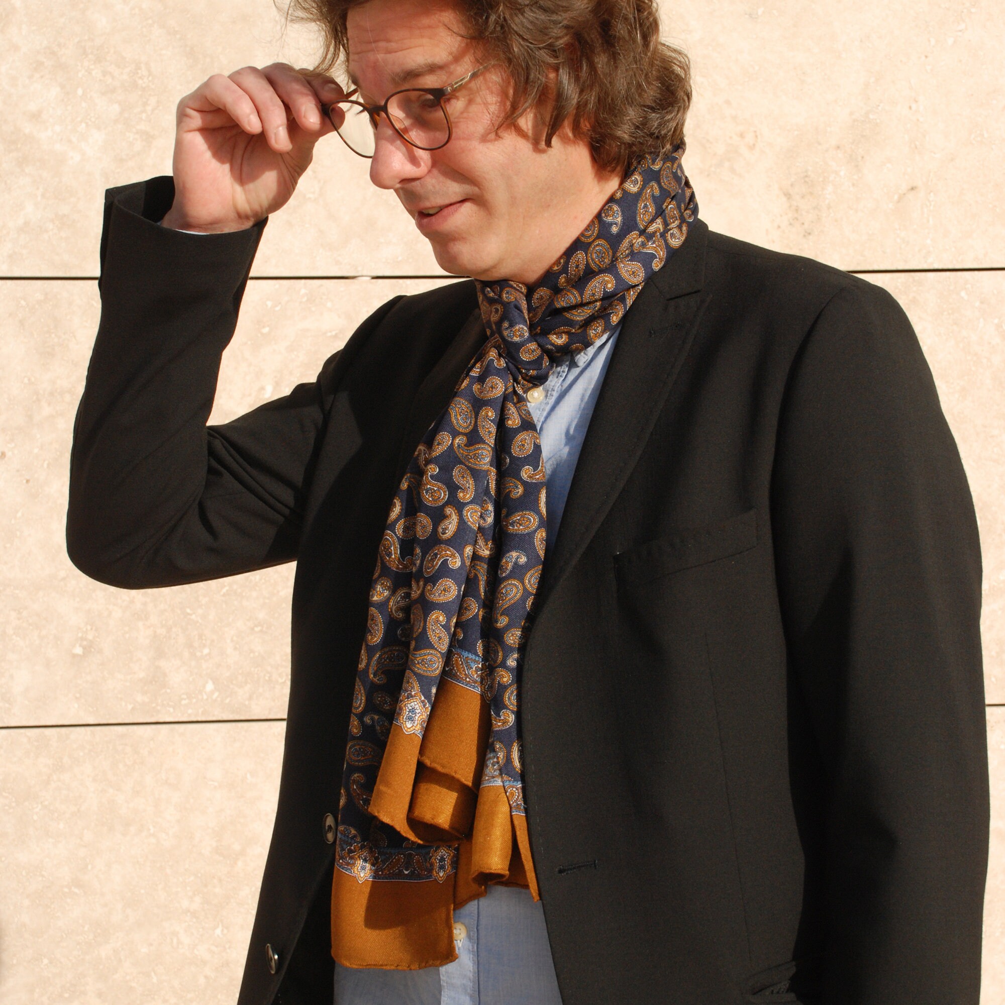 Silk Mens Scarf, Men Scarf, Gift for Him, Boyfriend Gift, Paisley ...