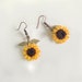 Handmade Sunflower Earrings, Turkish Oya Crochet Jewelry, Yellow Flower ...
