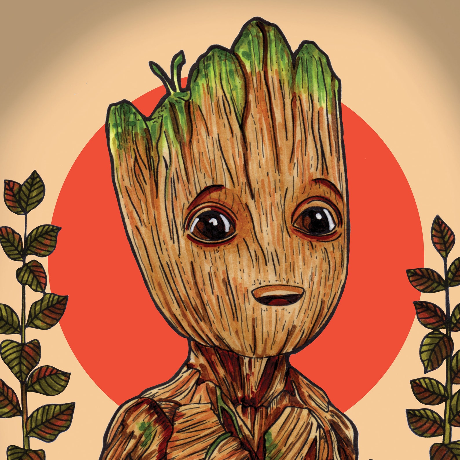Baby Groot Tattoo Print - Etsy Hong Kong