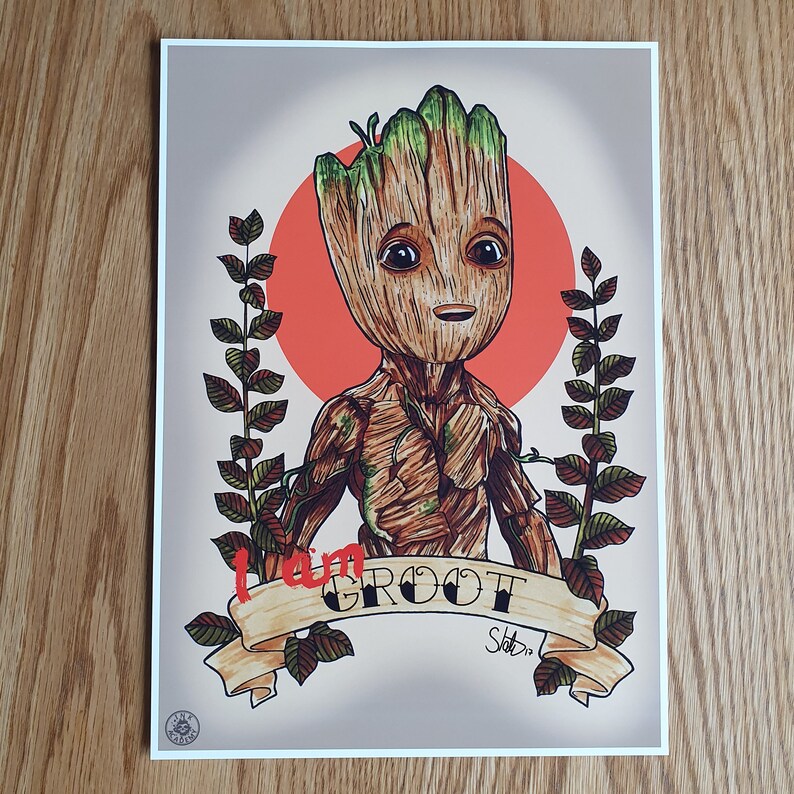 Baby Groot Tattoo Print - Etsy