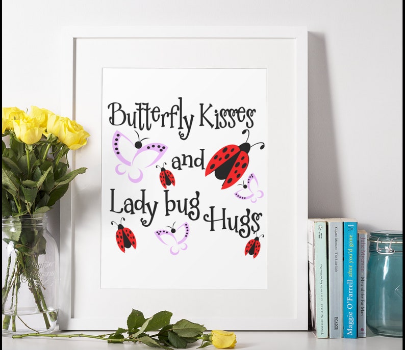 Butterfly Kisses and Lady Bug Hugs Svg Png Pdf Jpg AI Dxf Eps Studio3 ...