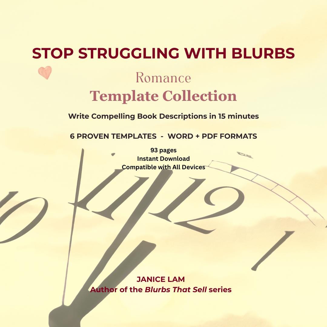 Stop Struggling With Blurbs: Romance Template Collection Digital ...