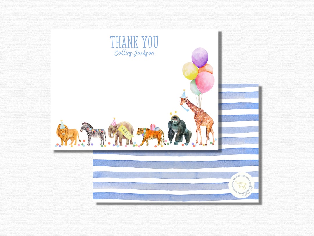 Personalized Party Animal Note Cards Personalized Party - Etsy
