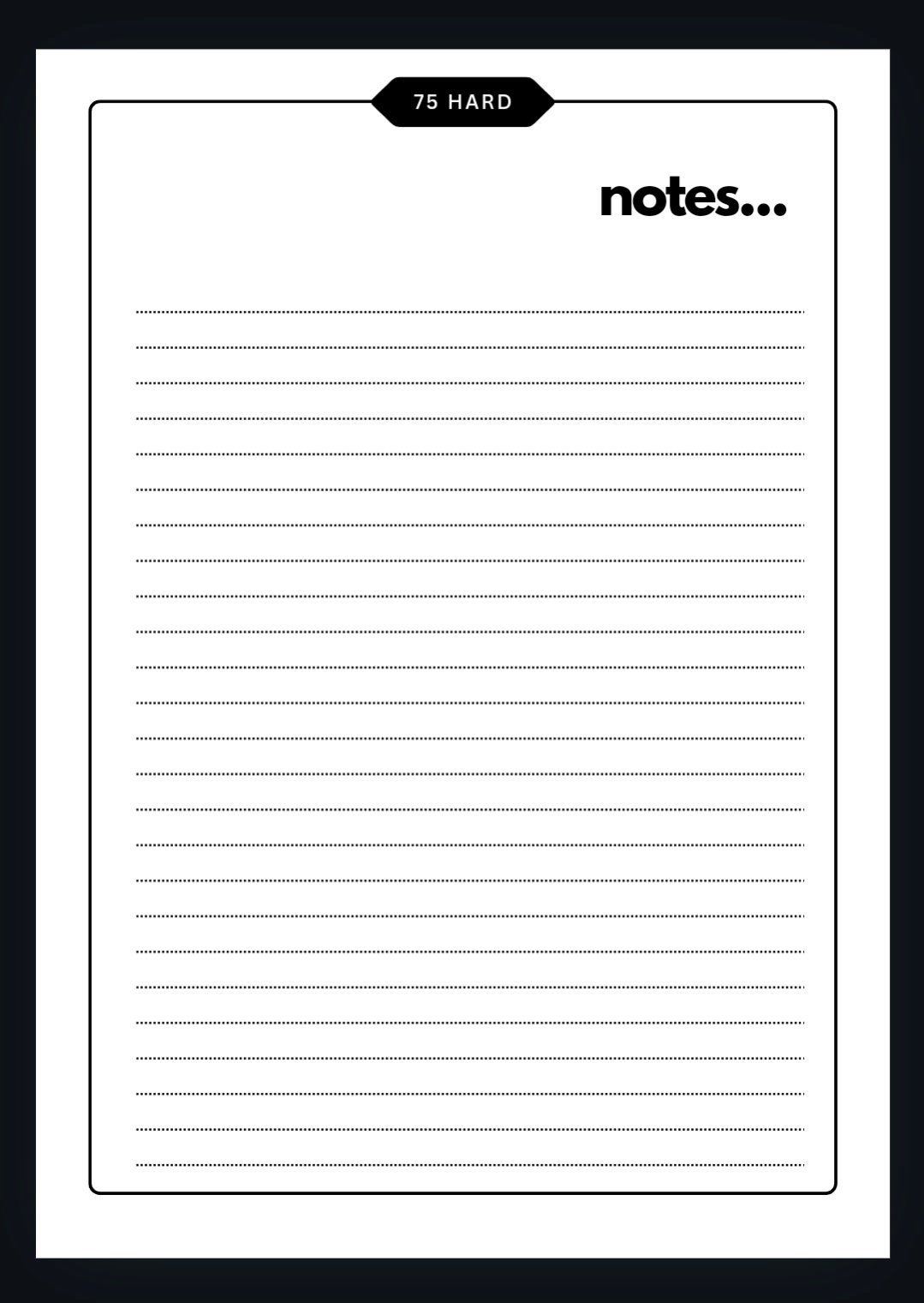 75 HARD Daily Tracker. Digital. - Etsy Canada