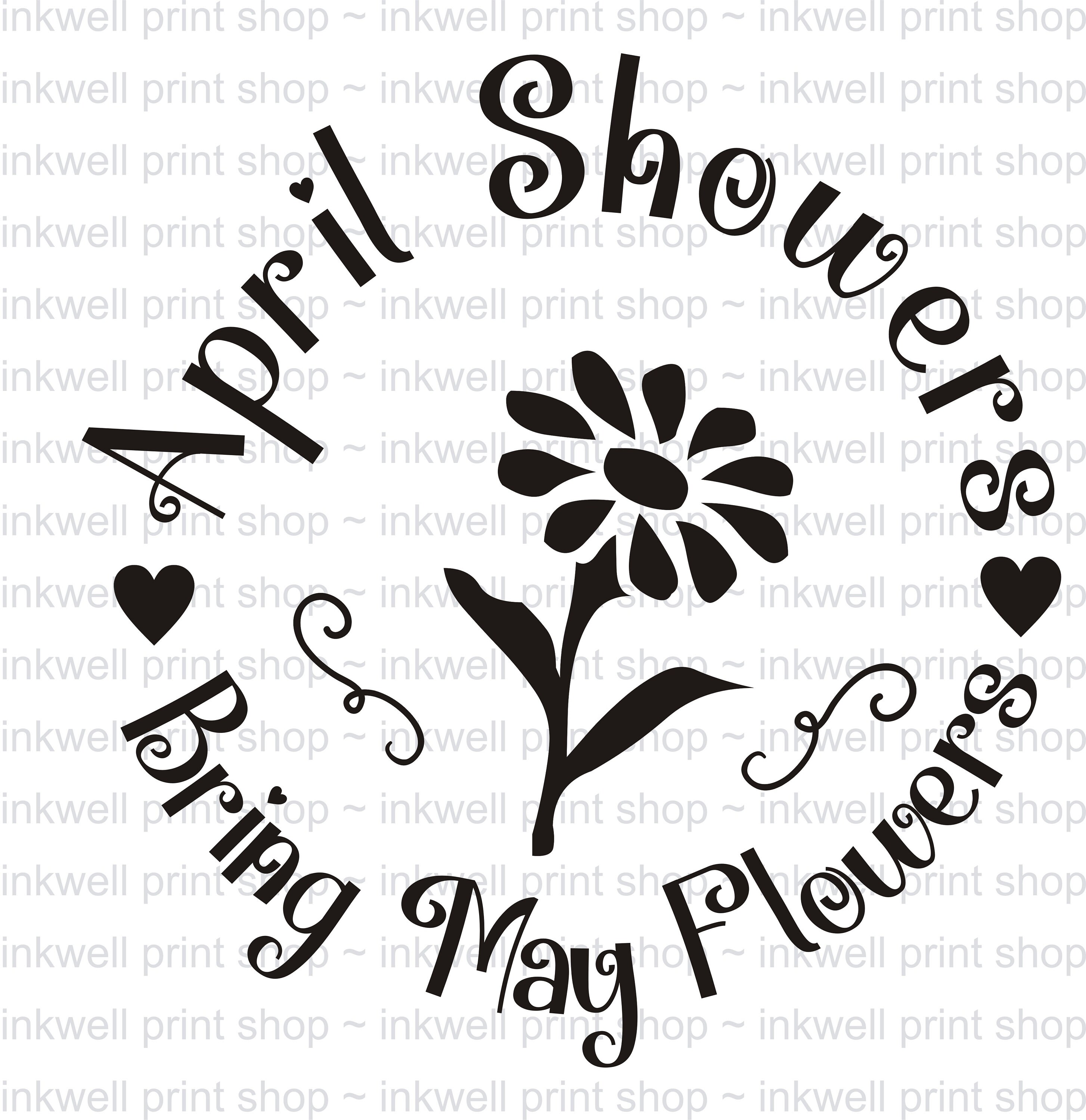 April Showers Bring May Flowers Clip Art Digital File SVG - Etsy