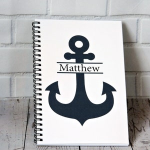 Personalized Anchor Journal Blank Journal, Spiral Journal, Spiral ...