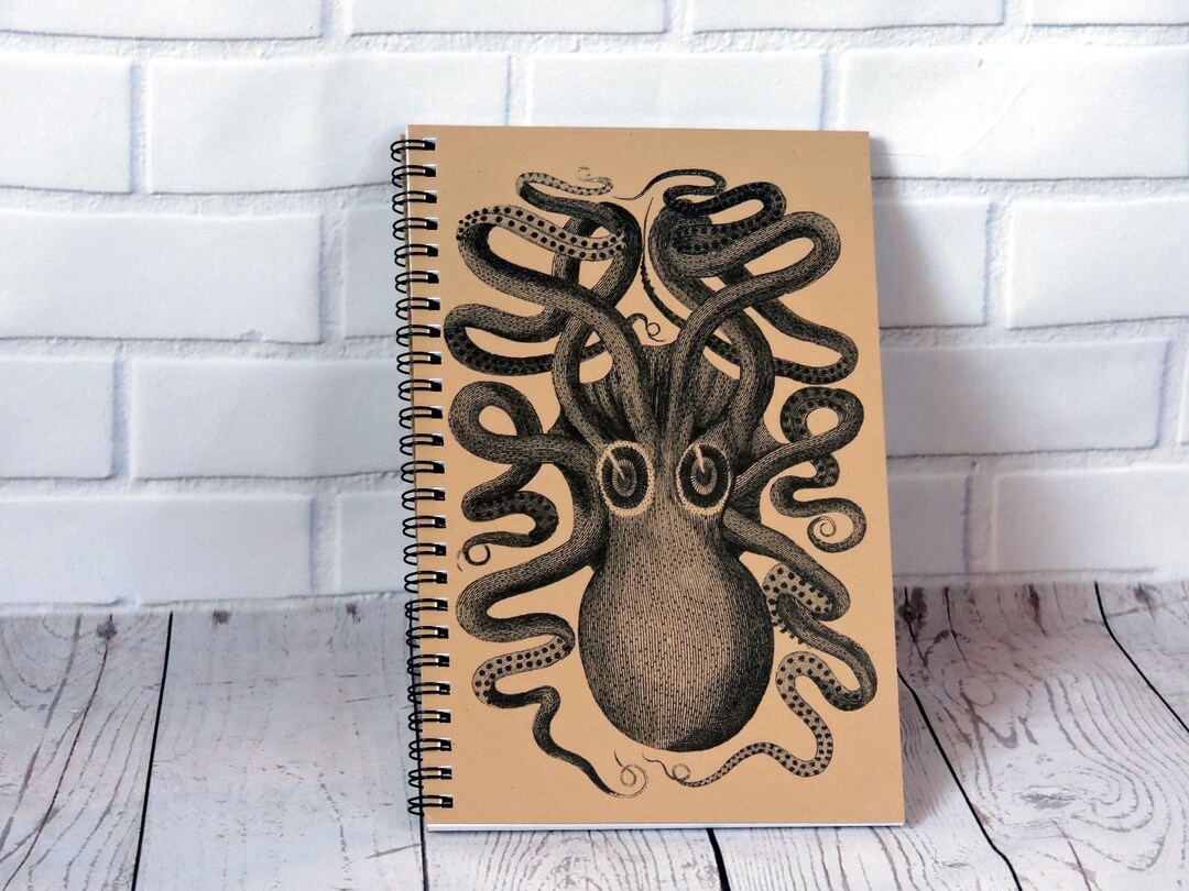 Octopus Journal - Blank Journal, Spiral Journal, Spiral Notebook ...