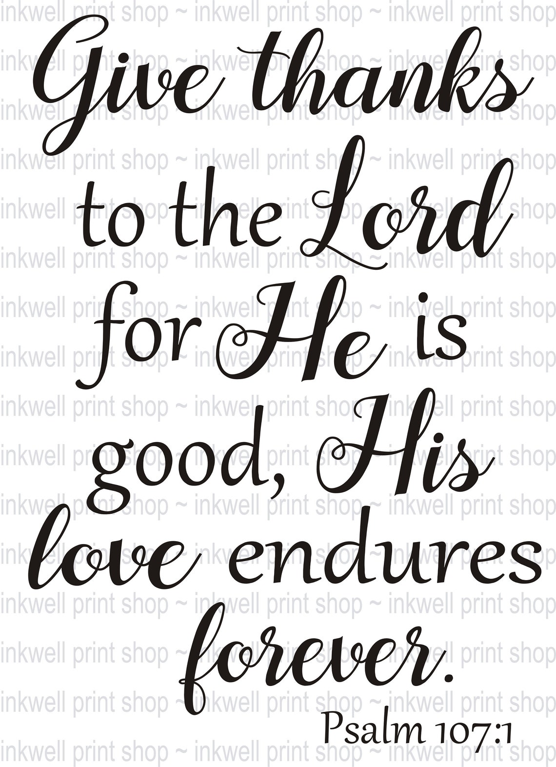 Give Thanks to the Lord Psalm 107 / Digital File / SVG / PNG - Etsy
